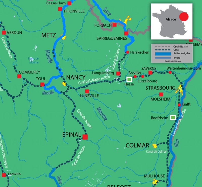 Les parcours Le Boat pour Alsace
